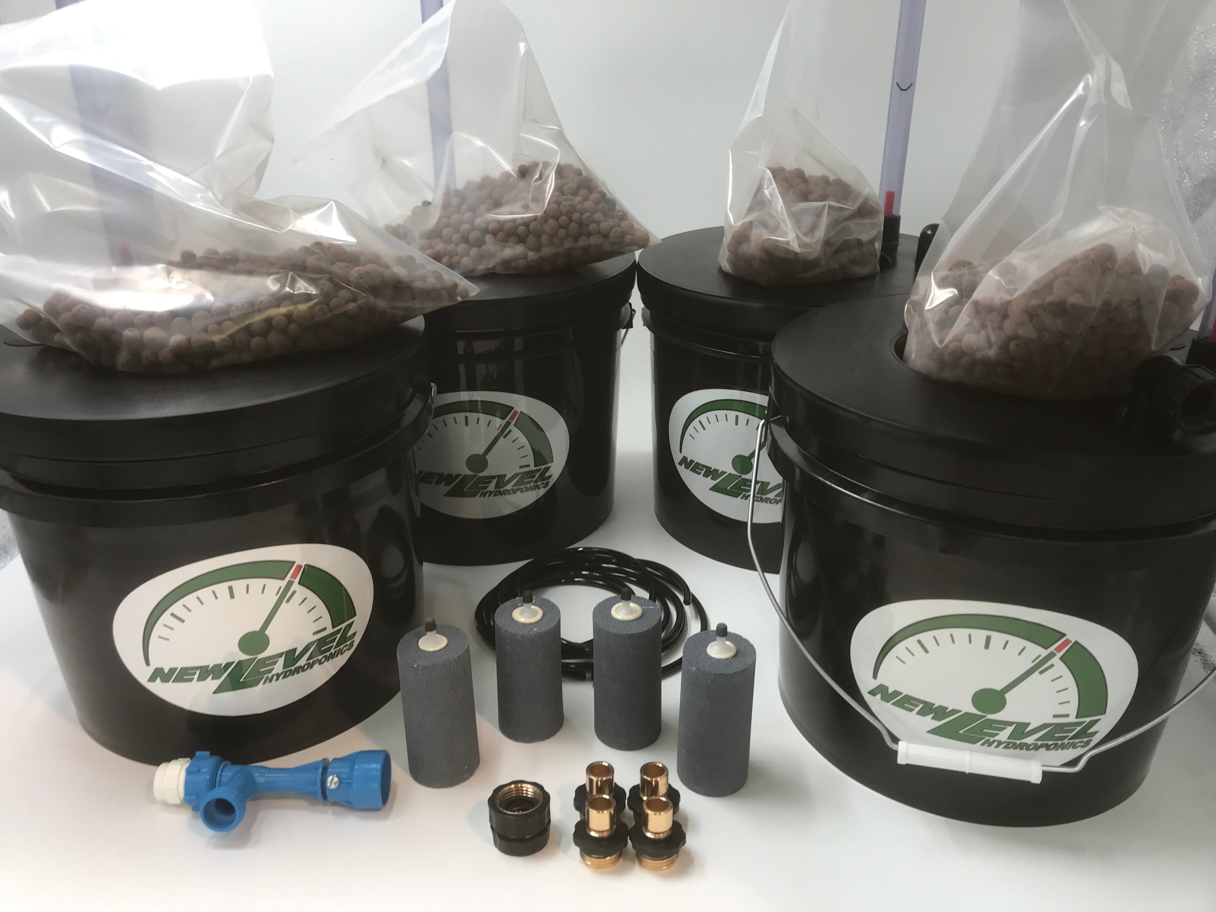 4 BUCKET DELUXE DWC SYSTEM -3.5 or 5 GALLON – New Level Hydroponics